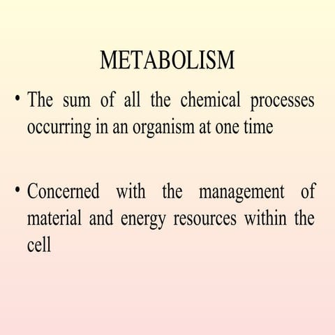Introduction to metabolism | PPT
