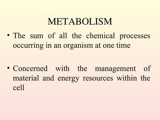 Introduction to metabolism | PPT