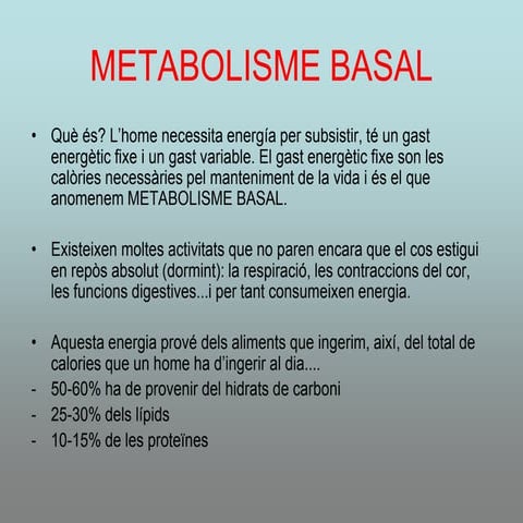 Metabolisme basal | PPTX