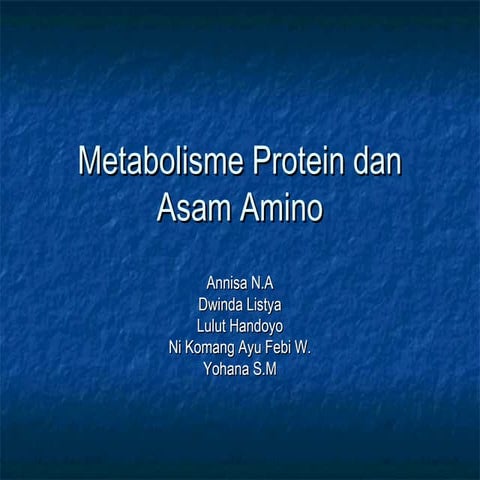 Metabolisme protein dan asam amino | PPT