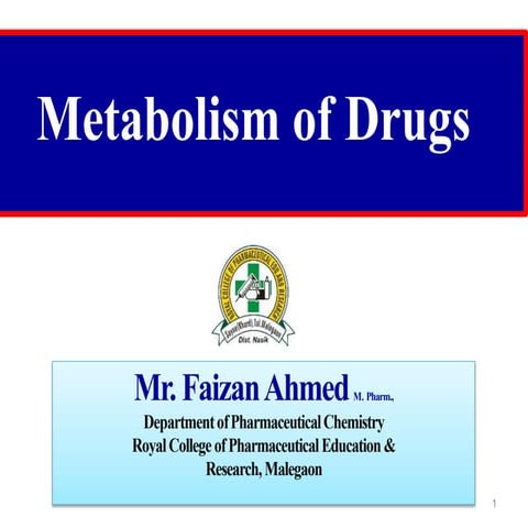 Metabolism of drugs (Biotransformation of drugs) | PPTX