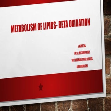 metabolism of Lipids-beta oxidation.pptx