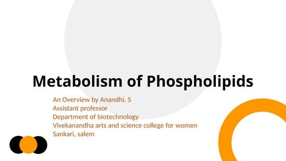 Biosynthesis of phospholipids | PPT | Chemistry | Science