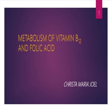 Metabolism of Vitamin B12 and Folic Acid | PPTX