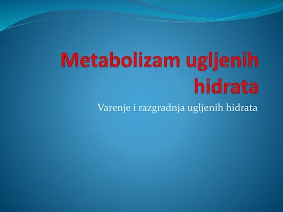 Biosinteza ugljenih hidrata | PPT