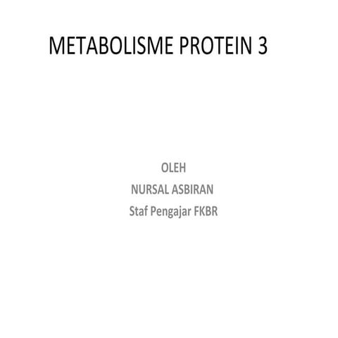 Metabolisme protein 3 | PPT
