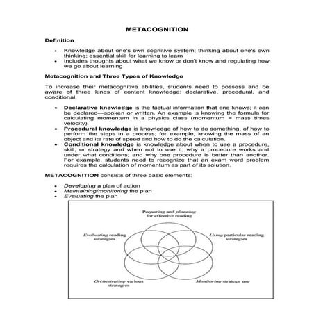 Metacognition ESSAY Nº 4 | DOC | Science