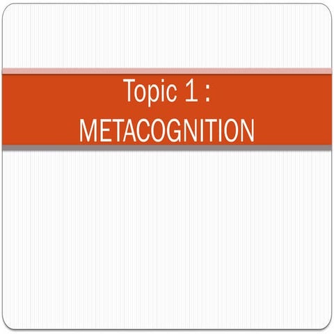 Facilitating Learning: A Lecture in Metacognition | PPTX