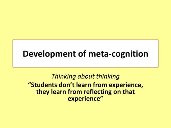Metacognition | PPT