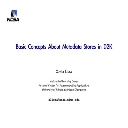 Metadata stores in D2K | PDF | Databases | Computer Software and Applications