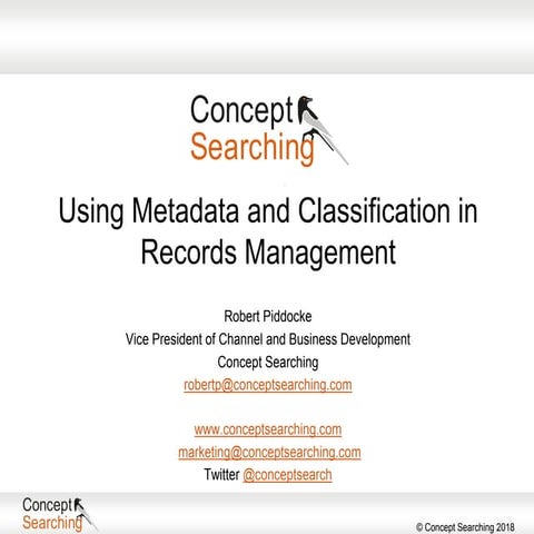 Using Metadata and Classification in Records Management | PPT