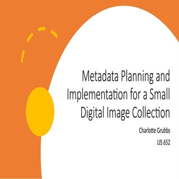 Metadata Planning and Implementation for a Small Digital Image ...