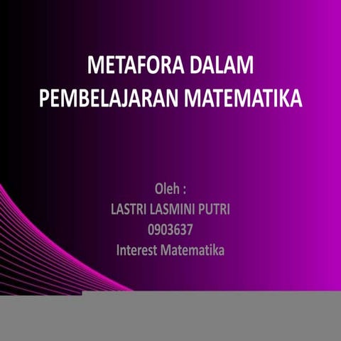 Metafora Dalam Pembelajaran Matematika | PPTX