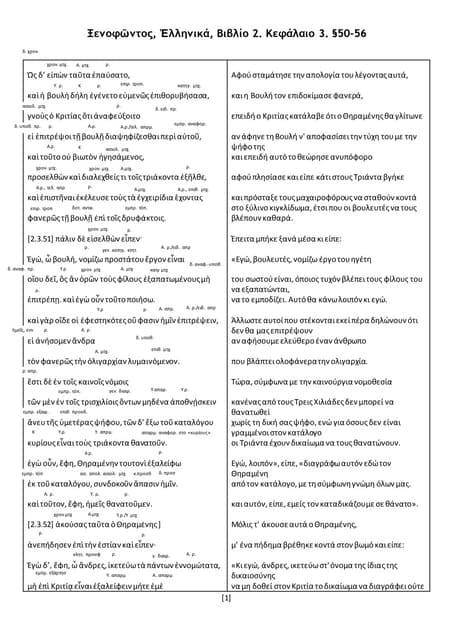 Metafrasi syntaxi xenofon 2.2.16-23 | PDF