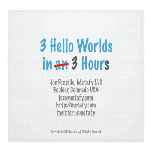 Three Hello Worlds | PDF