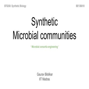 Synthetic Microbial Communities Microbial Consortia Engineering Pdf
