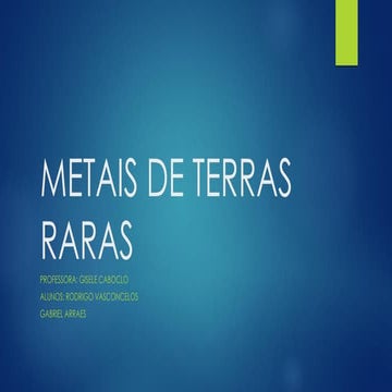 Metais terras raras t rfinal | PDF