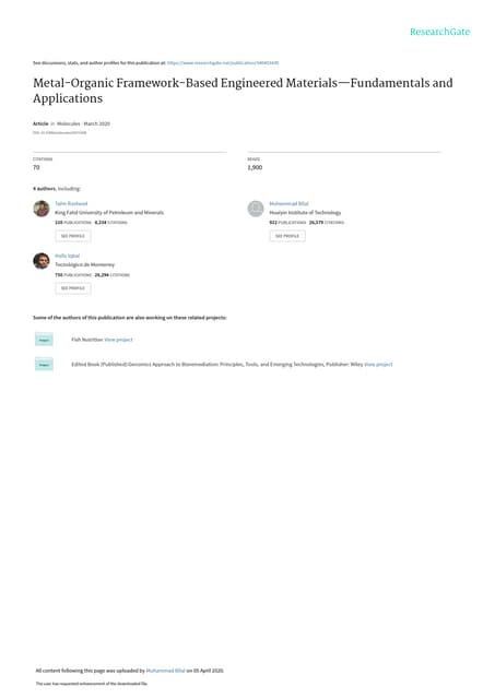 MOF, metal organic frameworks | PPTX | Commodities | Economy