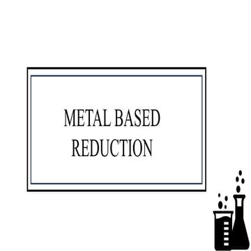 Reduction by dissolving metals | PDF