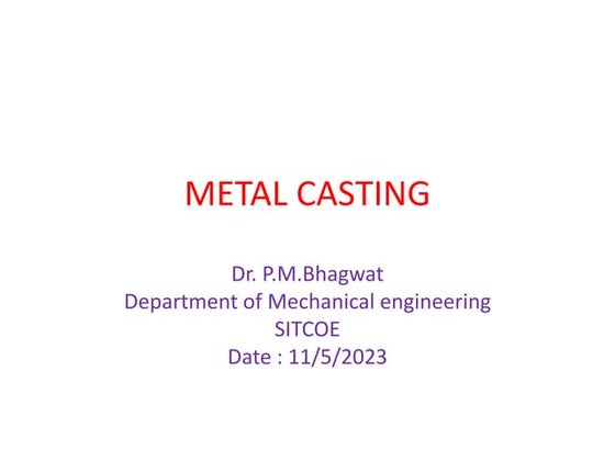 Solidification Of Casting Ppt