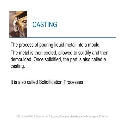 Mechanical Engineering Metal Casting Presantion | PPT