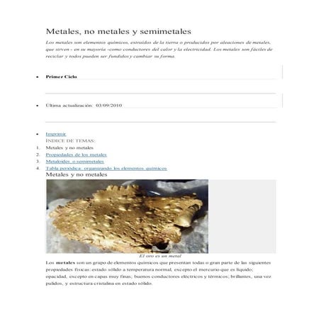 Metales | DOCX