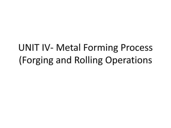Large diameter ring manufacturing | Metal Forming Operations | PPT