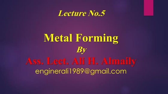 Metal forming(foriging) | PPT