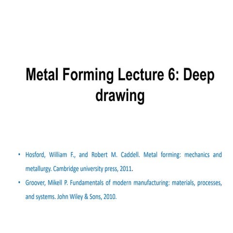 Drawing Processes in Manufacturing | PPTX
