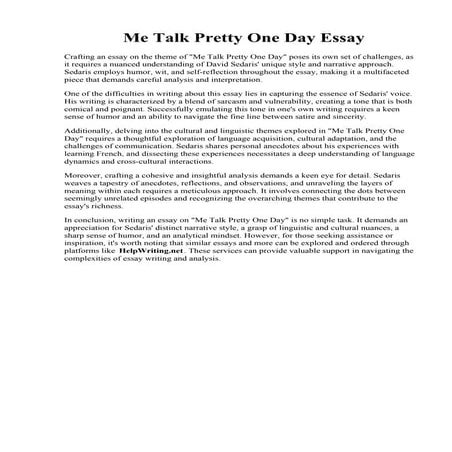 Me Talk Pretty One Day Essay.pdf