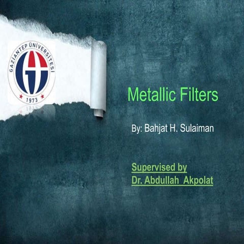 Metallic filter | PPTX