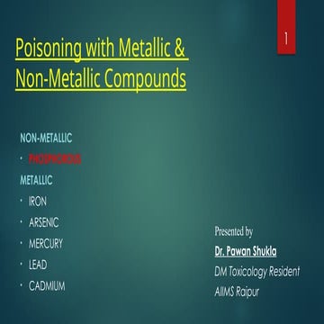 Poisoning with Metallic and Nonmetallic Irritants.pptx | Free Download