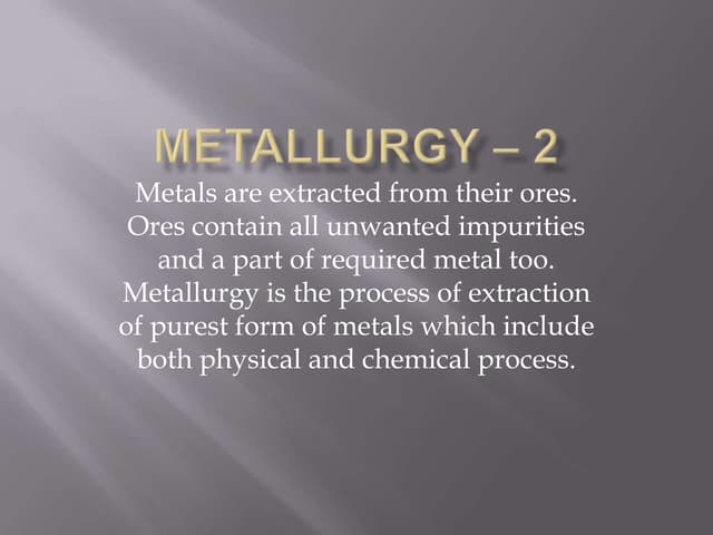 Extraction and Recovery of Gold Using Pyrometallurgy | PDF
