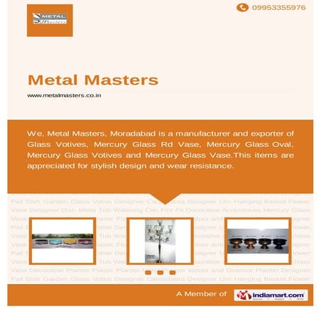 Metal Masters, Moradabad, Glass Votive | PDF