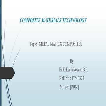 Metal matrix composites | PPTX