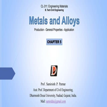 CL-311 Chap-5 Metals and Alloys.ppt