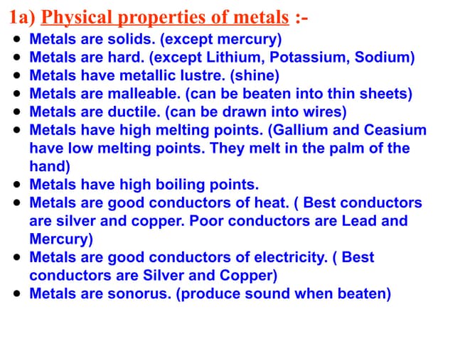 Metals and Non metals - Activities with solution | class X | PPTX