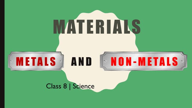 Chapter 4 metals and non-metals (class-8) CBSE | PPTX
