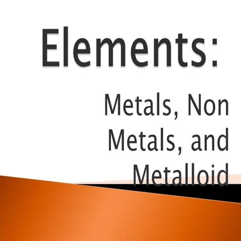 Metals and non metals | PPTX