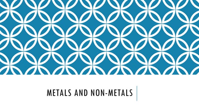 Chapter 4 metals and non-metals (class-8) CBSE | PPTX