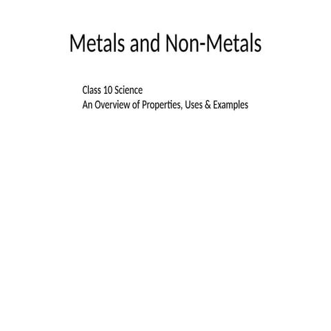 Metals_and_NonMetals_Class10.pptx about how metal are reactive | PPTX