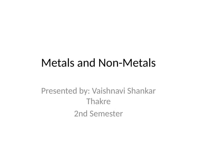 Chapter 4 metals and non-metals (class-8) CBSE | PPTX