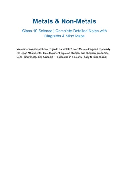 Chapter 4 metals and non-metals (class-8) CBSE | PPTX