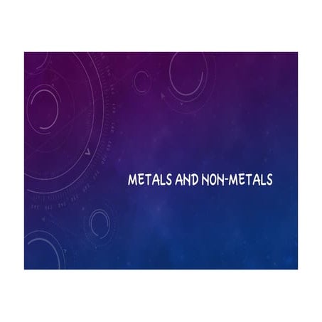 metals and nonmetals have different physical properties | PDF