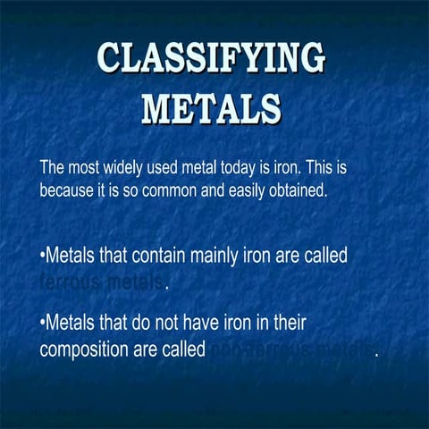 Metals classification | PPT
