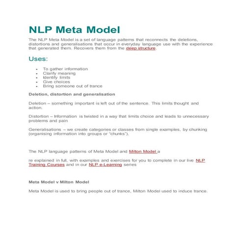 Nlp Meta Model Examples