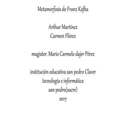 Metamorfosis de franz kafka | PPTX