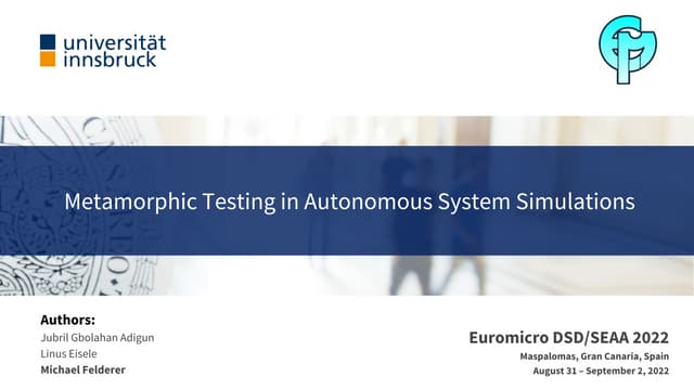 Metamorphic Testing In Autonomous System Simulations Pdf
