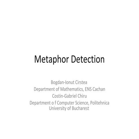 Metaphor Detection Ppt 9112