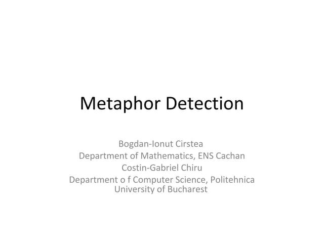 Metaphor Detection Ppt 9112
